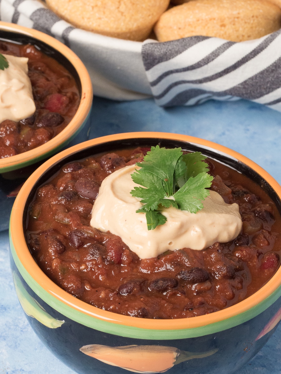 Thick and Hearty Vegan Chili - Oil Free| A Plantiful Path