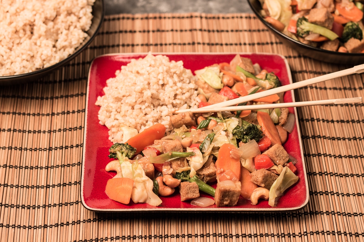 Cashew Veggie Stir Fry with Tofu - A Plantiful Path