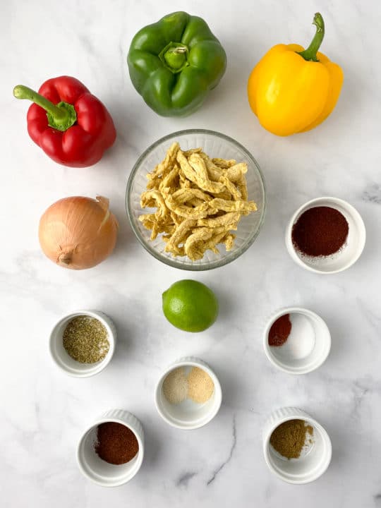 Vegan Soy Curl Fajitas - Oil Free - A Plantiful Path