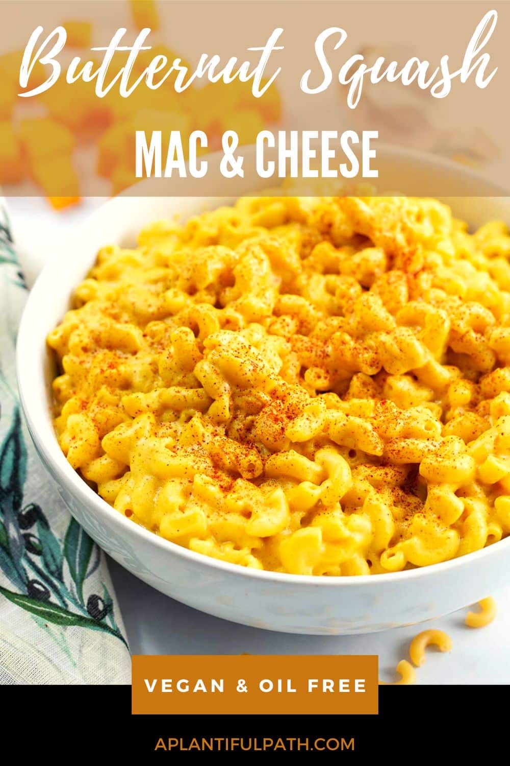 Vegan Butternut Squash Mac and Cheese - A Plantiful Path