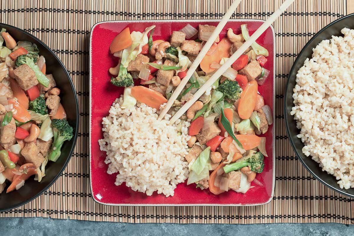Cashew Veggie Stir Fry with Tofu - A Plantiful Path